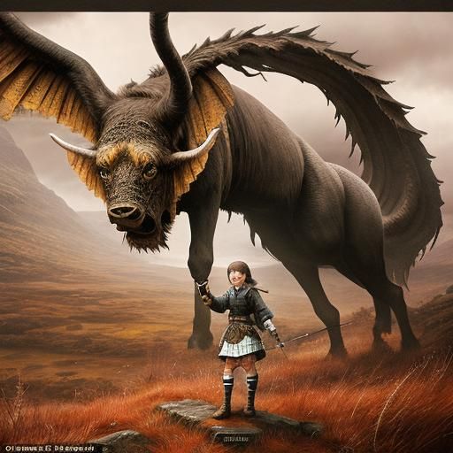 Wee Bonnie Lass in a Kilt in the Glen - AI Generated Artwork ...