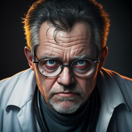 Portrait of a mad scientist. - AI Generated Artwork - NightCafe Creator