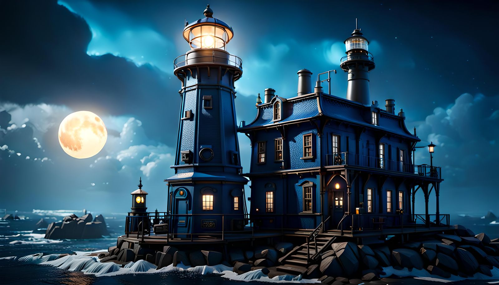 Doctor Who inspired Lighthouse - AI Generated Artwork - NightCafe Creator
