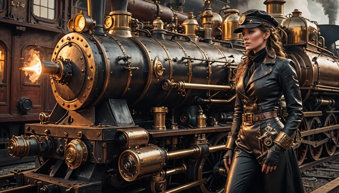 Steampunk locomotive - AI Generated Artwork - NightCafe Creator