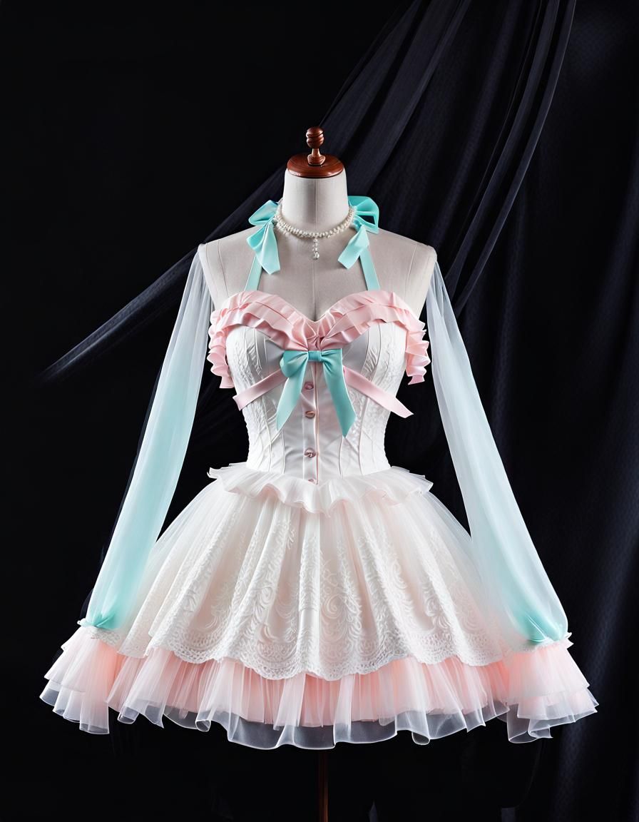 Pastel mint and pink Dress - AI Generated Artwork - NightCafe Creator