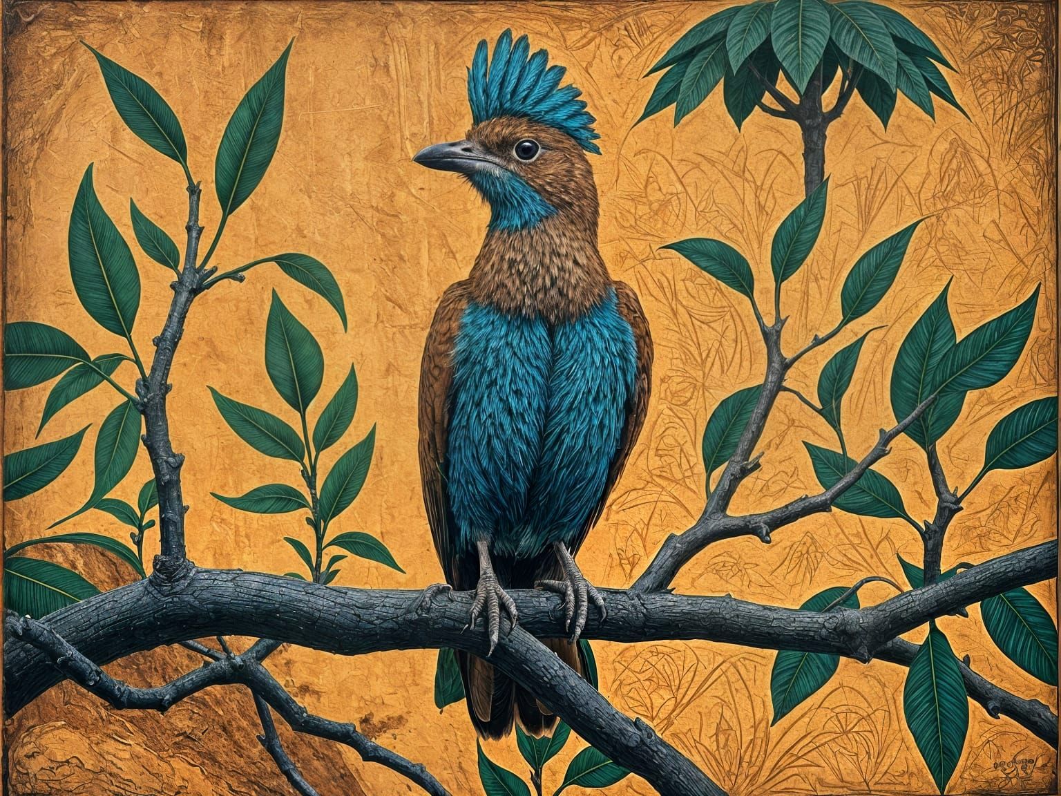 Abyssinian roller (Coracias abyssinicus), or Senegal roller