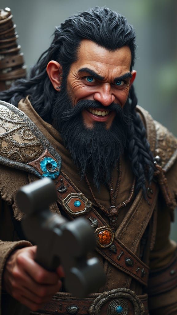 Blue-Eyed Dwarf Cleric of Mishakal in Intricately ... - AI Art