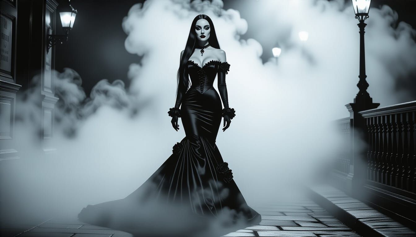Gothic Noir: Victorian Elegance in Dark Beauty - AI Art