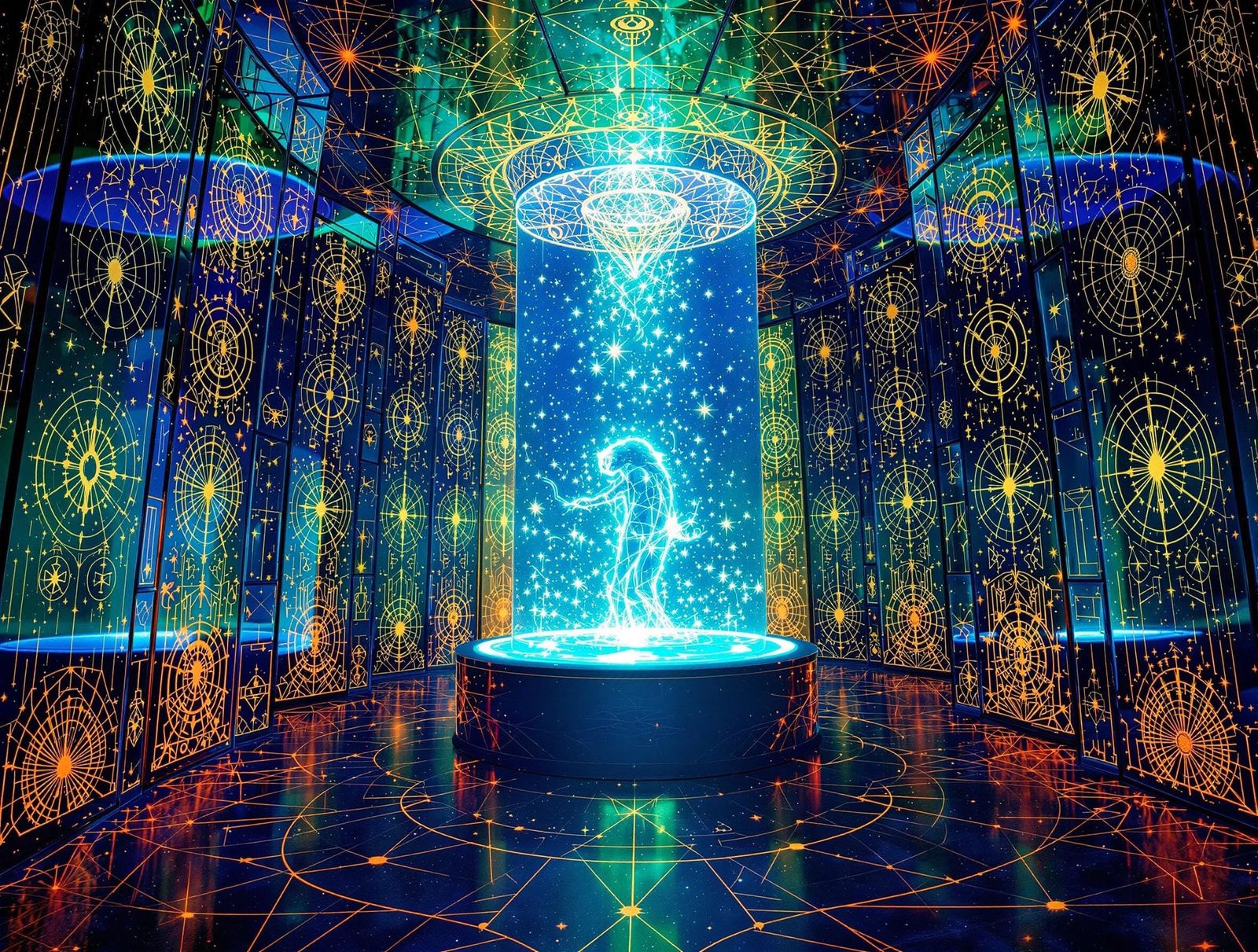 Alien Transporter Machine - Gustav Klimt-Inspired Science Fi...