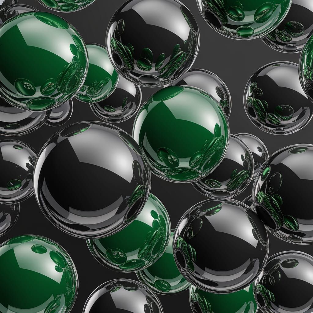 Neon Dark Orbs in Retro Futuristic Frutiger Aero A... - AI Art