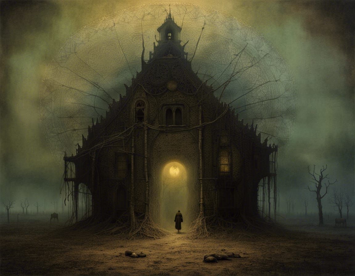 Masterpiece dark, grim, gothic, witch hunter mandala by zdzisław ...