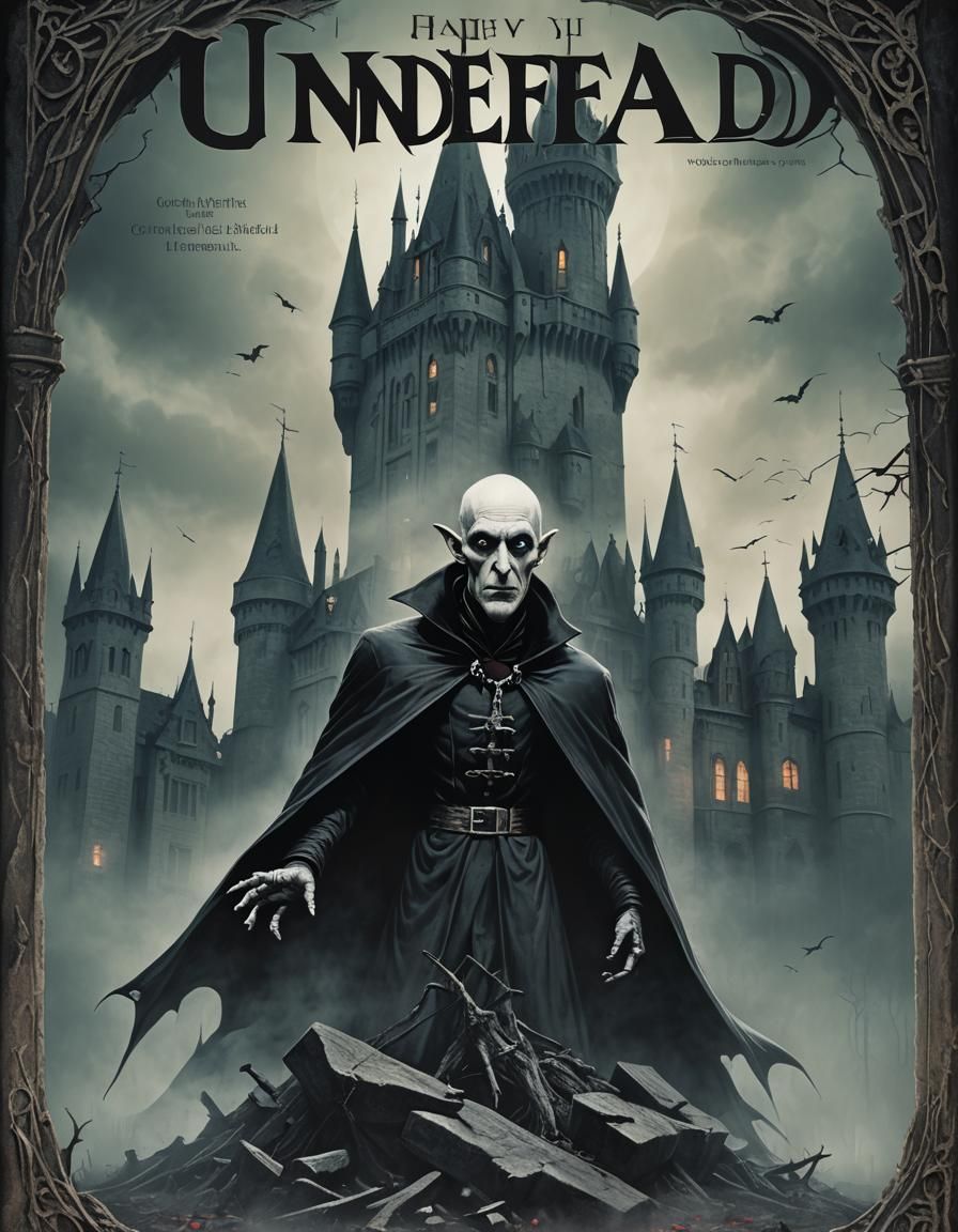 gothic vampire magazine cover page with writing in creepy font that ...