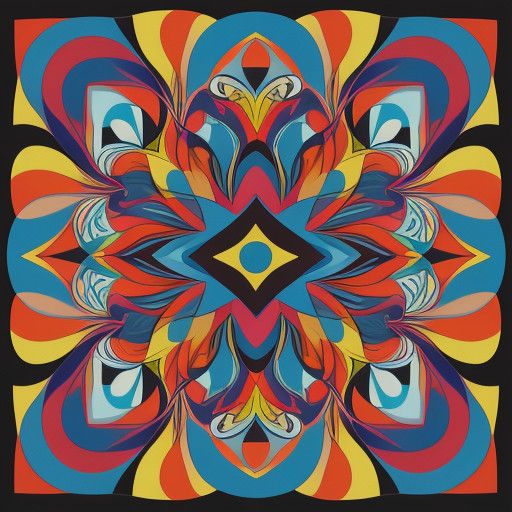 Vibrant Cubist Floral Still Life in Triadic Colors - AI Art