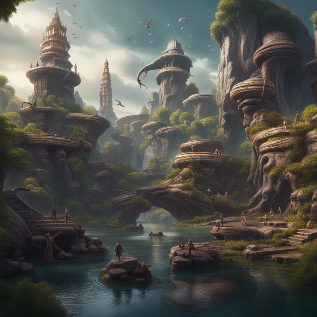 Advanced civilization of intelligence otters - AI Generated Artwork ...