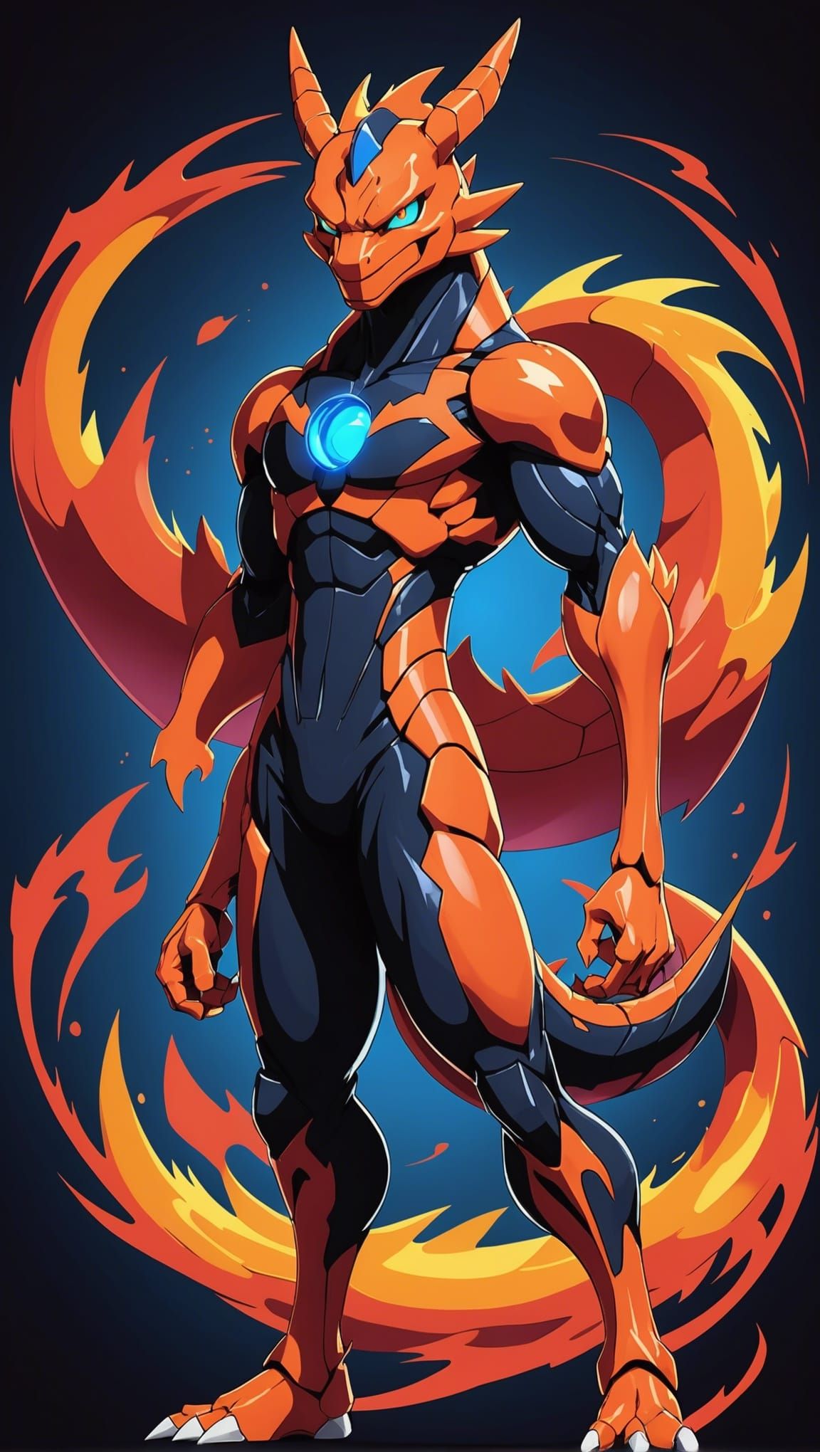 In the style of Jujutsu Kaisen anime, Charizard from pokemon might with ...