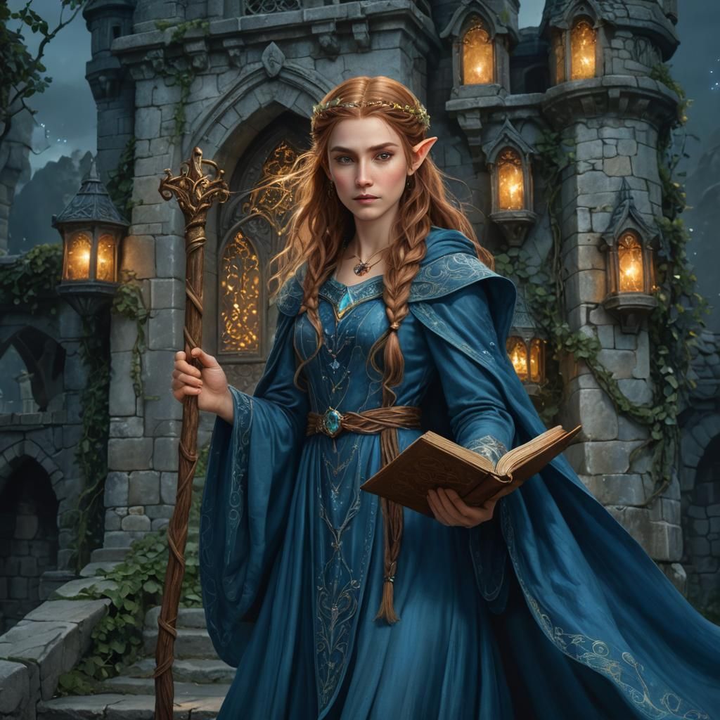 Half elven wizard - Ethereal Half-Elven Wizard in Mystical T...