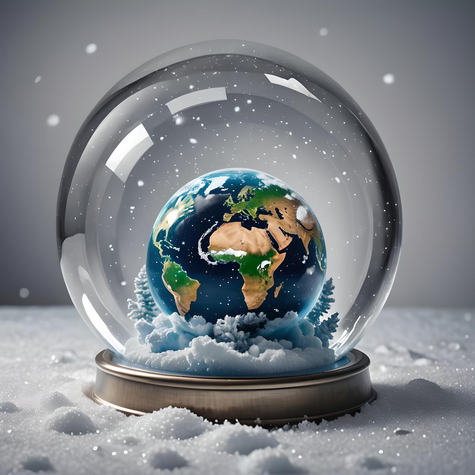 Planet earth inside snowglobe - AI Generated Artwork - NightCafe Creator