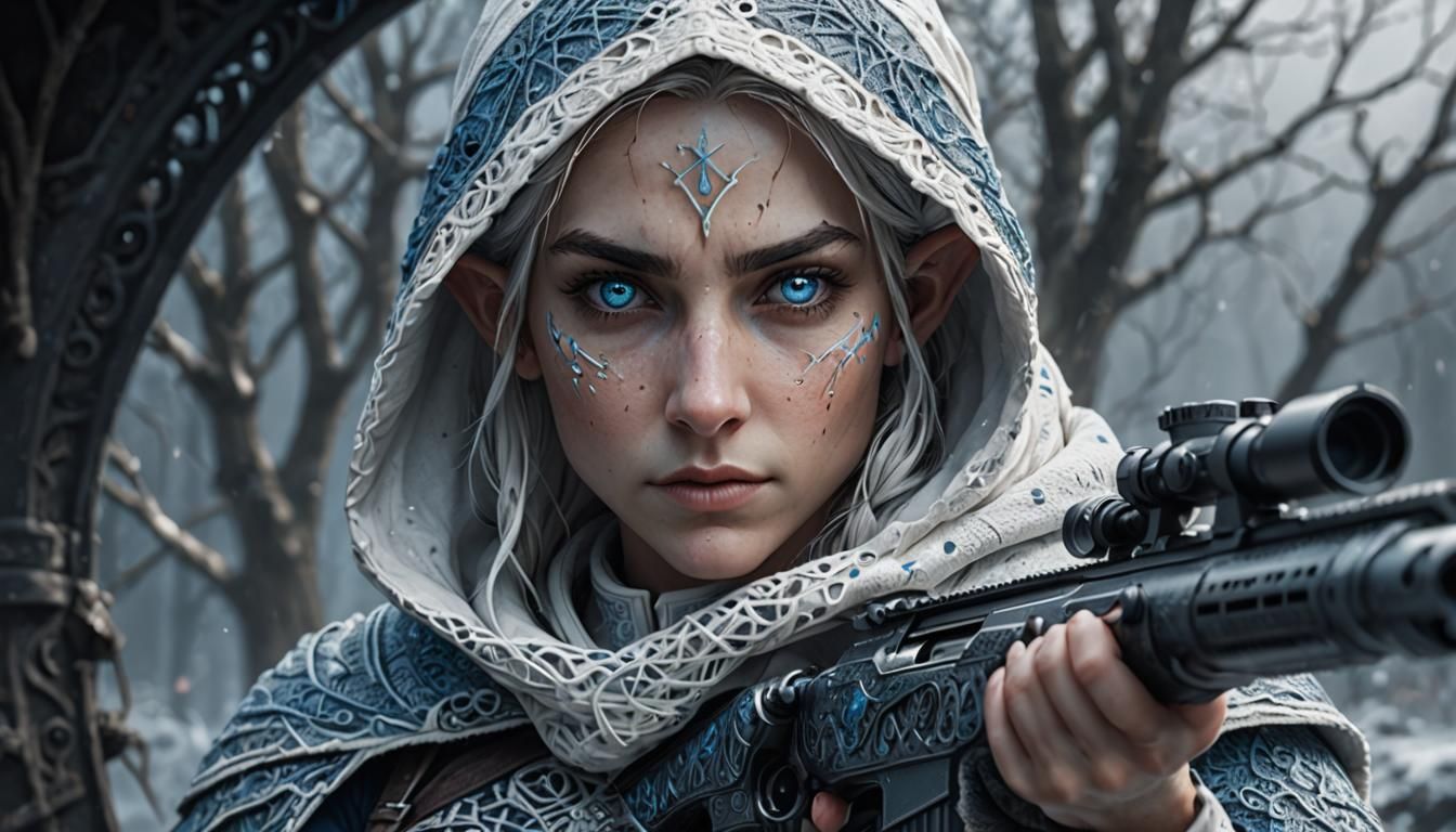 Elf with rifle - AI Generated Artwork - NightCafe Creator