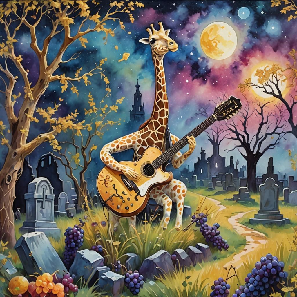 Great glowing ghost, guitar giraffe, gold grass, graveyard, grapes ...