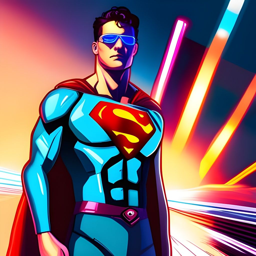 Synthwave Cyberpunk Superman - AI Generated Artwork - NightCafe Creator