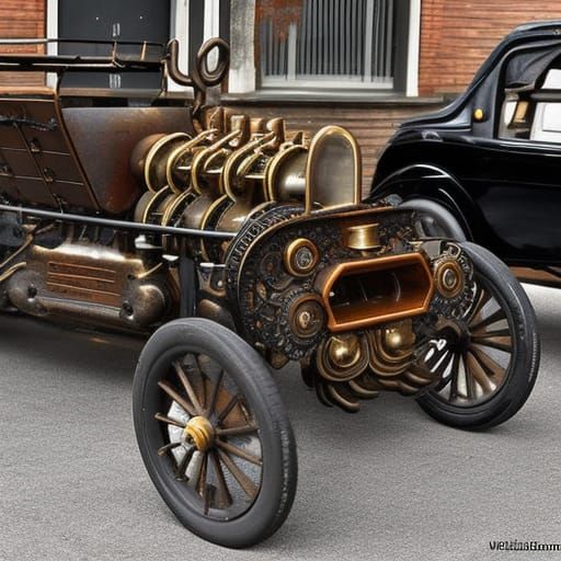 Ford Model T steampunk engine - AI Generated Artwork - NightCafe Creator