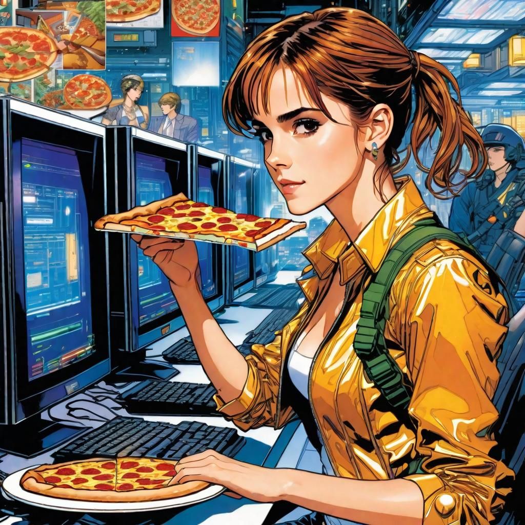 Emma Watson as a computer hacker - AI Generated Artwork - NightCafe Creator