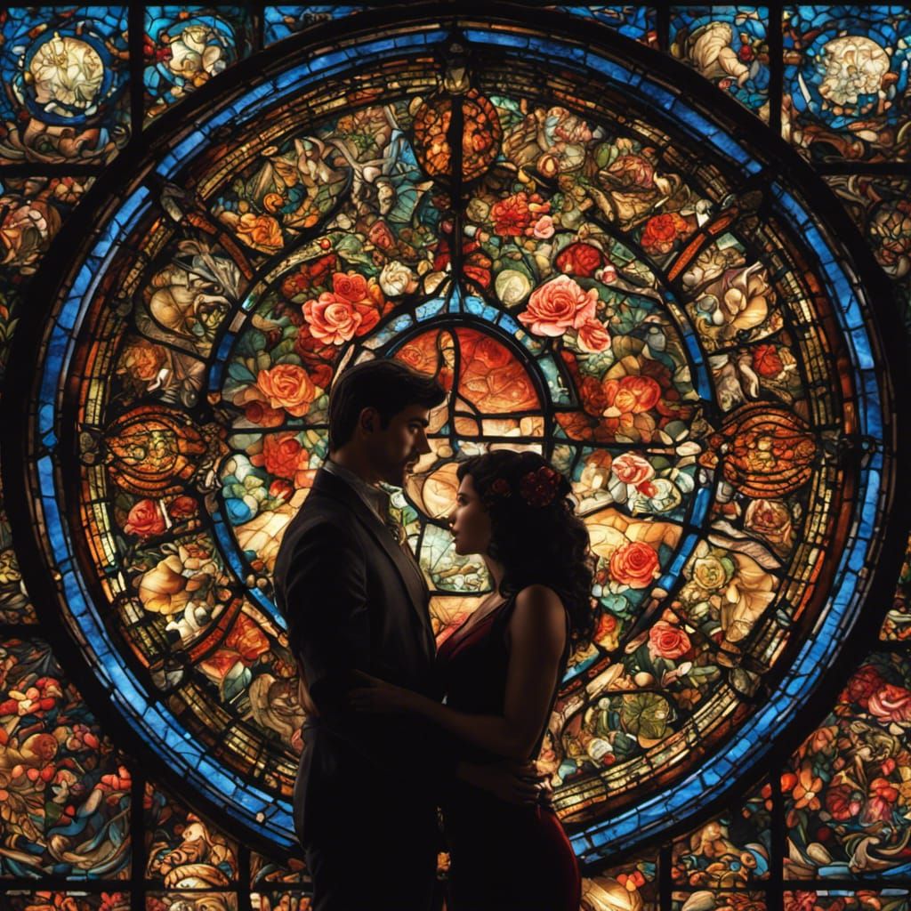 Stained glass lovers - AI Generated Artwork - NightCafe Creator