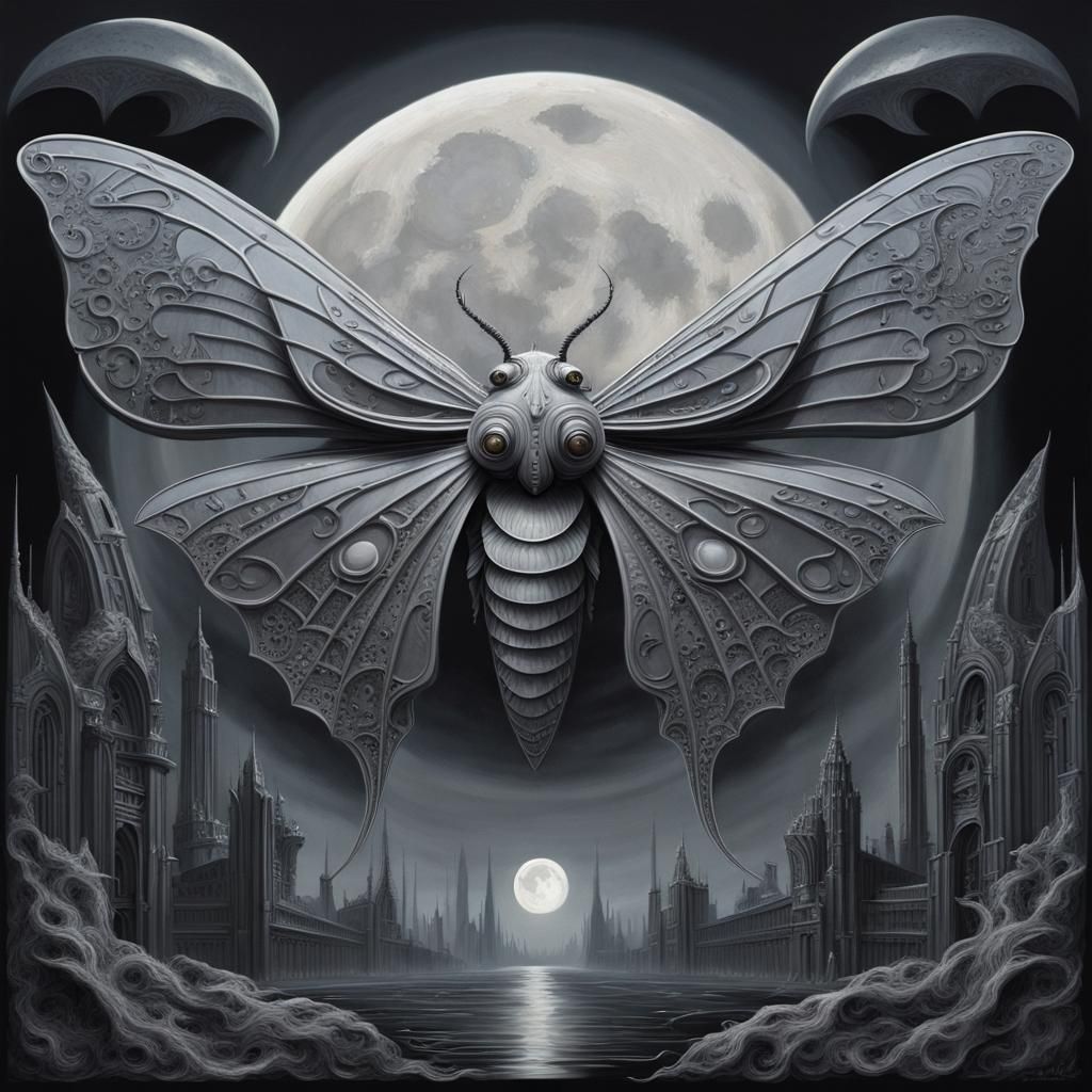 Grey moth.. - AI Generated Artwork - NightCafe Creator