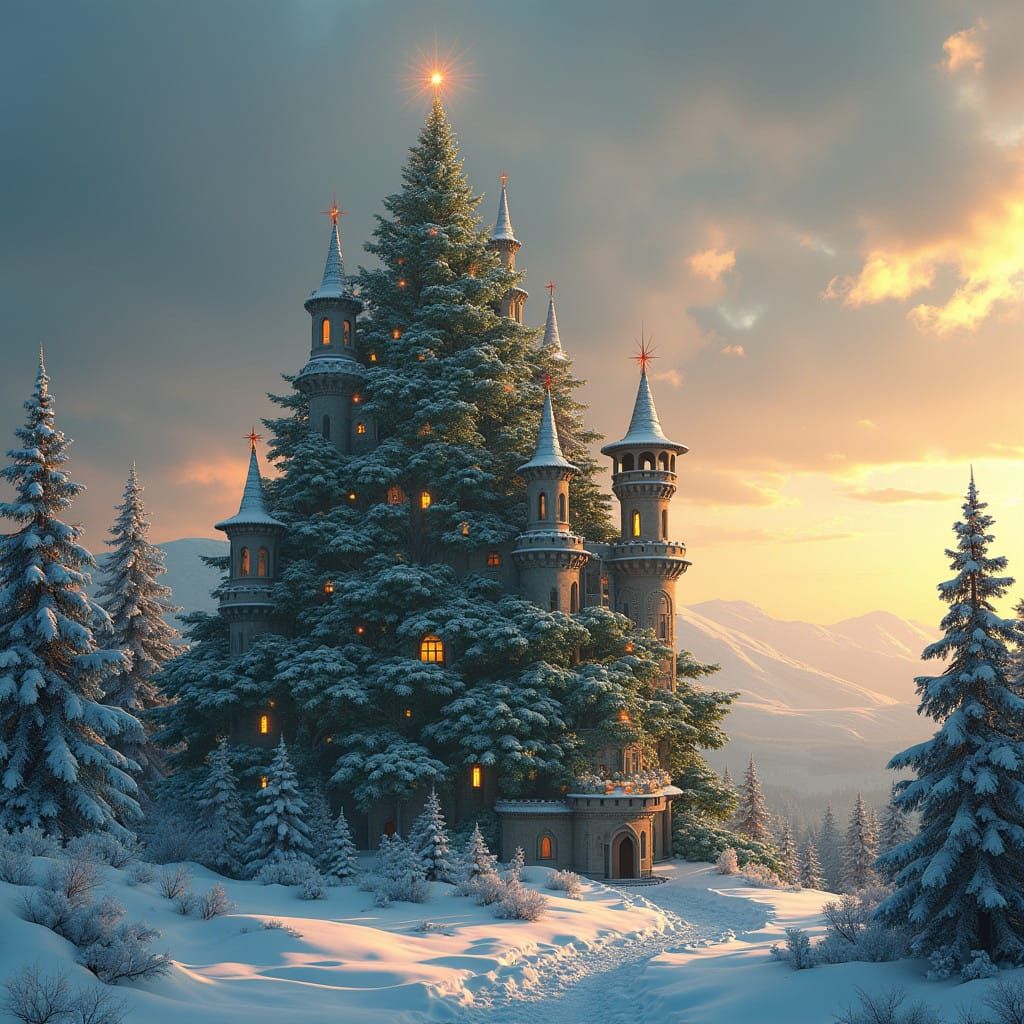 A Christmas tree into a caste - Fantasy Castle Emerges from...
