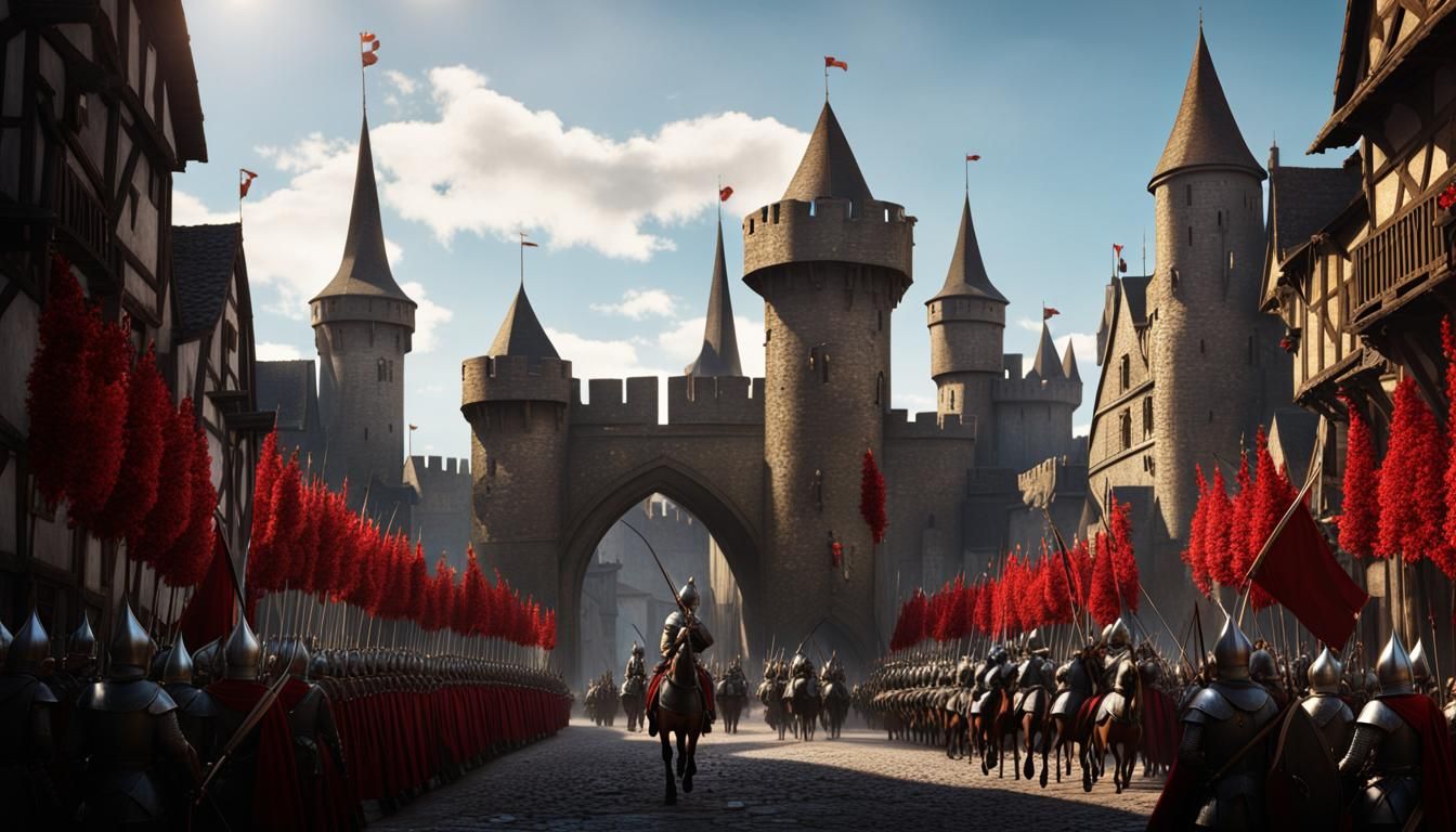 medieval city with knights parade - AI Generated Artwork - NightCafe ...