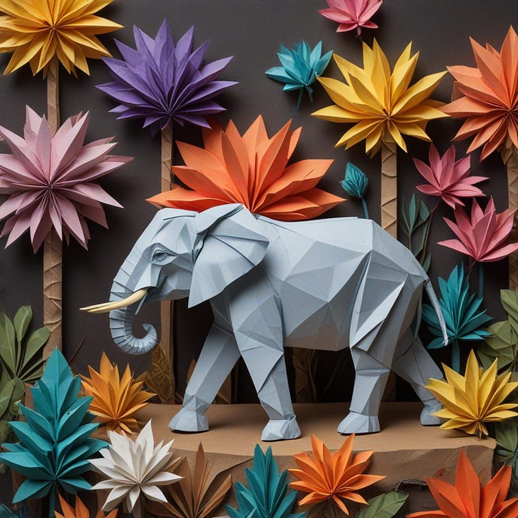 Origami Nature Reserve: Whimsical Creatures Come t... - AI Art