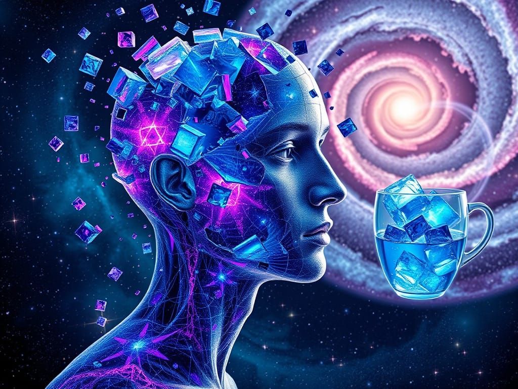 Surreal Fragmentation of Human Form in Cosmic Whir... - AI Art