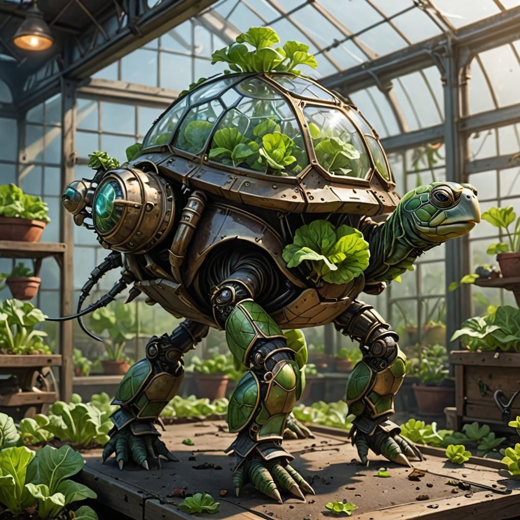 The cyber turtle grows its own salad! - AI Generated Artwork ...