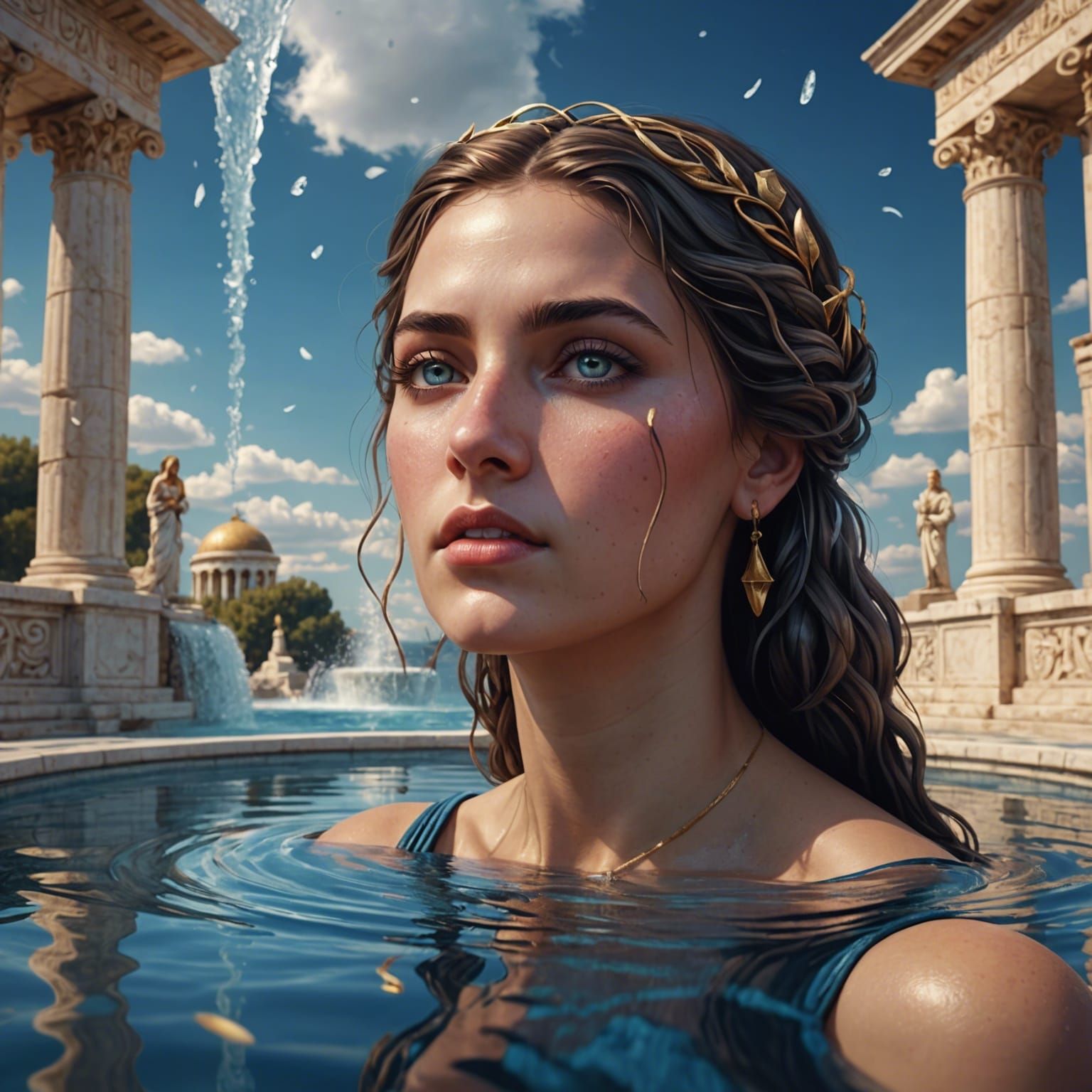 The Pools of Olympus - AI Generated Artwork - NightCafe Creator