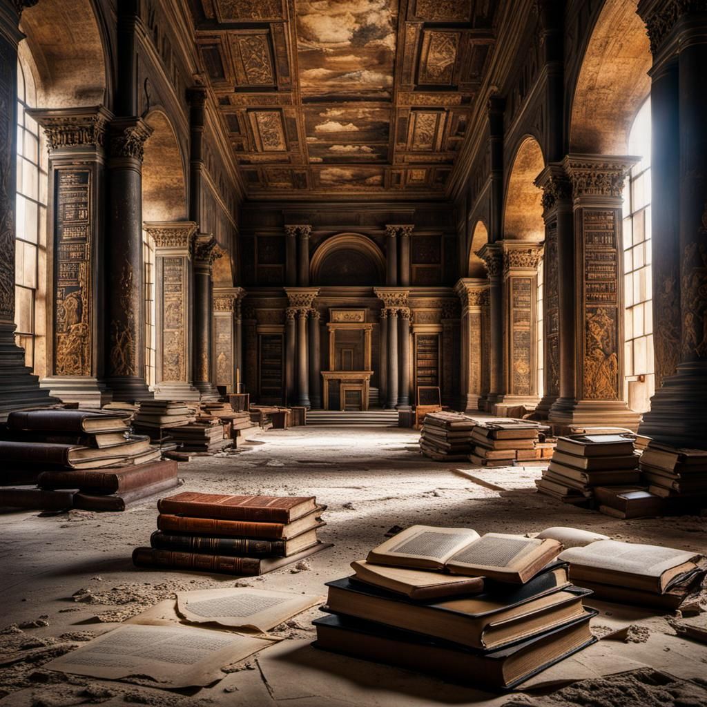 The lost library - AI Generated Artwork - NightCafe Creator