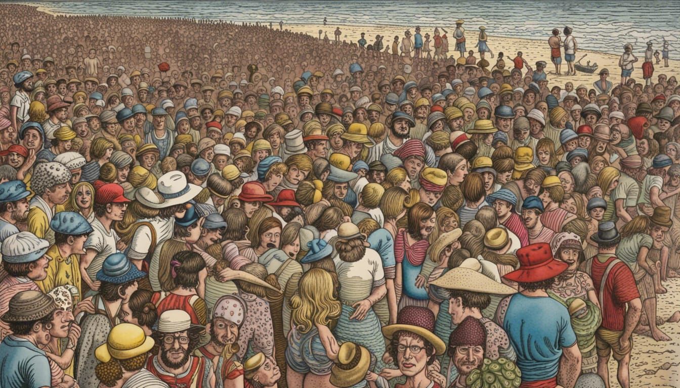 Where's Wally : at the beach - AI Generated Artwork - NightCafe Creator