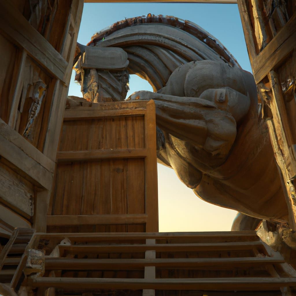 Wooden Muscle Horse - AI Generated Artwork - NightCafe Creator