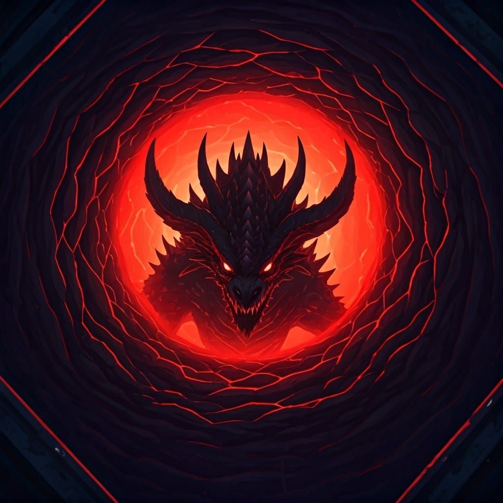 Mysterious Red Portal Swallows Anime Monster - AI Art