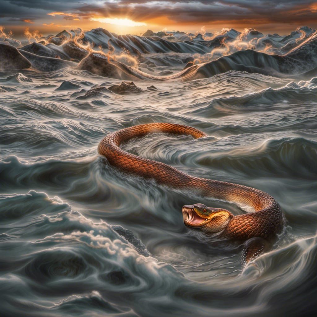 Anaconda swimming in the sky - AI Generated Artwork - NightCafe Creator