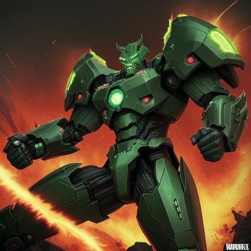 Wasabi Warmachine VICTORIOUS - AI Generated Artwork - NightCafe Creator