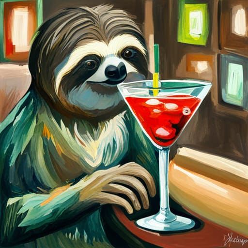 Sloshed Sloth - AI Generated Artwork - NightCafe Creator