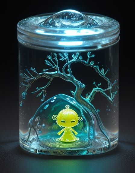 Chibi Tree Branch Macro Photography in HDR - AI Art