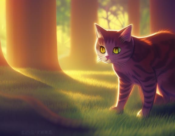 sun dappled cat Anime Key Visual, Deep Color, Intricate, 8k resolution ...