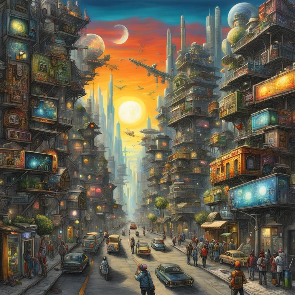 A Street in a Solar Punk City by Ise Ananphada - AI Generated Artwork ...