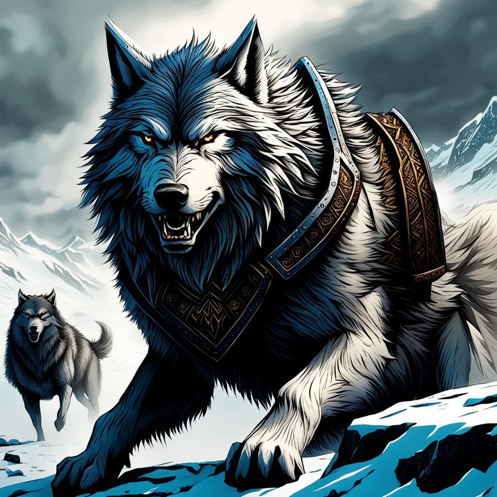 Valhalla's Viking wolves - AI Generated Artwork - NightCafe Creator