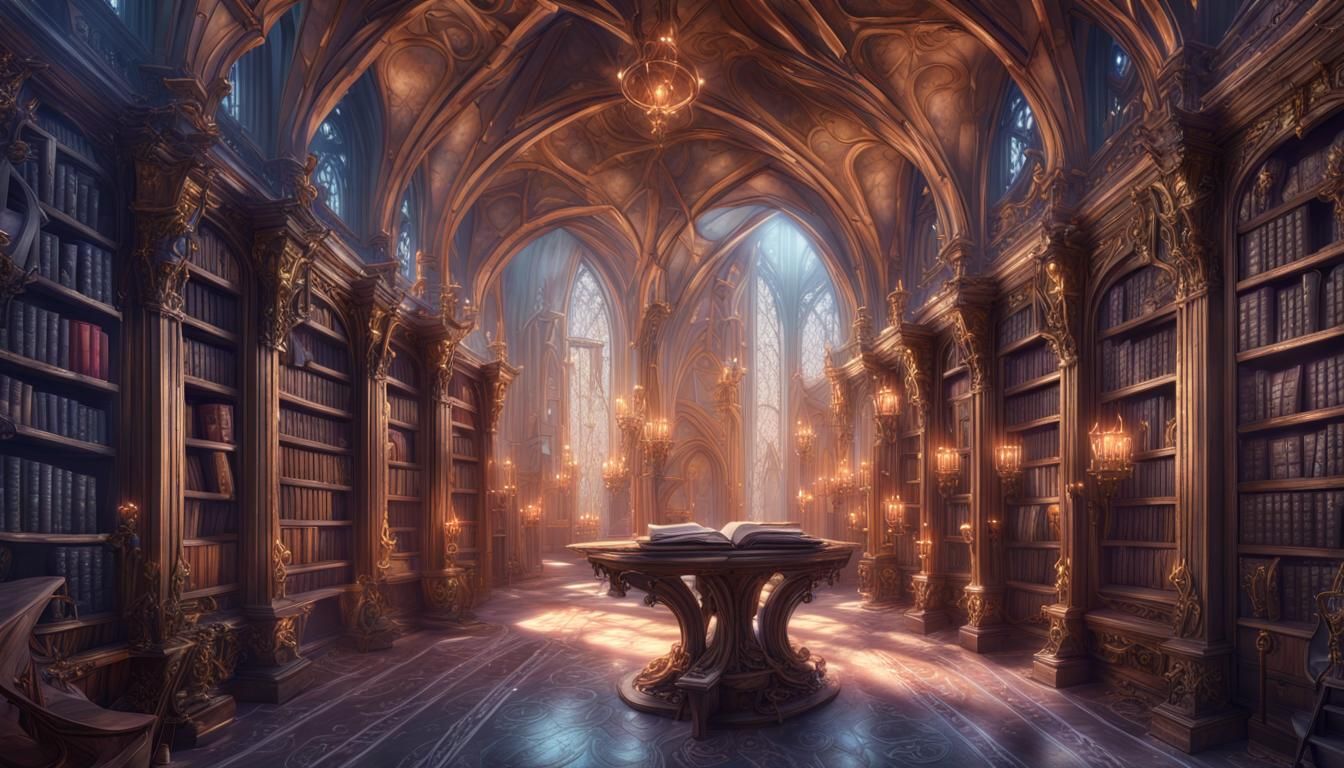 Grand Elf Library - AI Generated Artwork - NightCafe Creator
