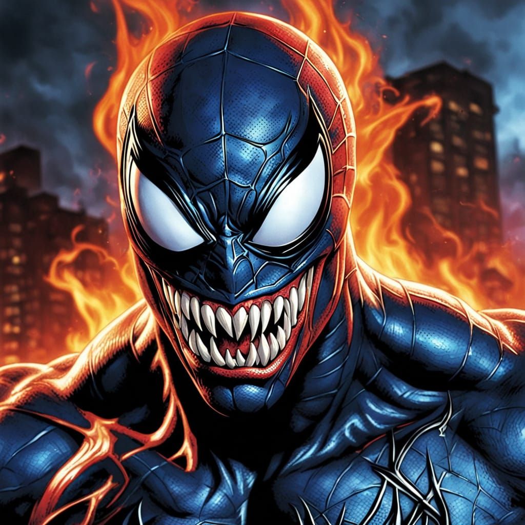 Eddie Brock aka venom Spider-Mans biggest foe , large muscular colorful ...
