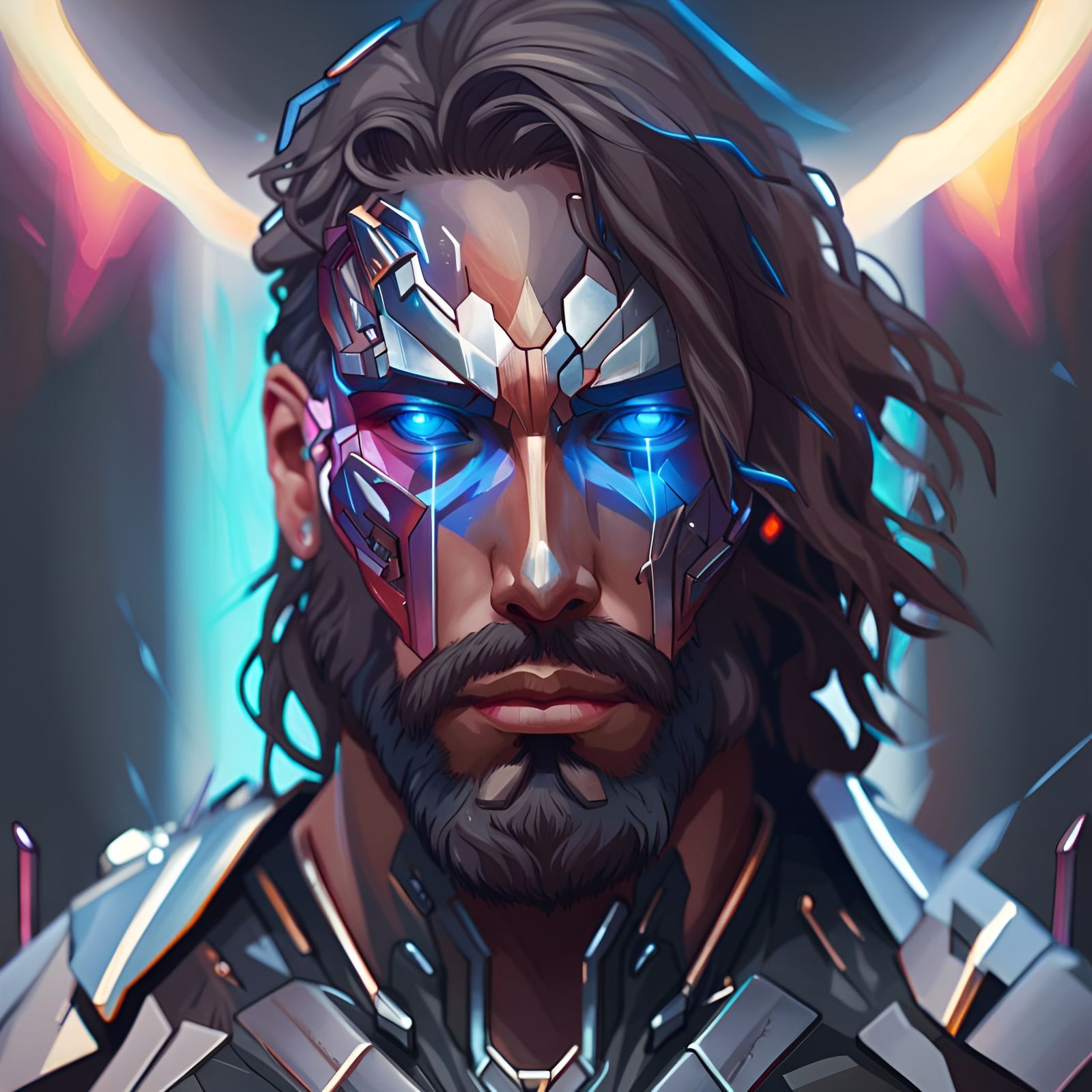 cyborg jesus with futuristic face armor - AI Generated Artwork ...