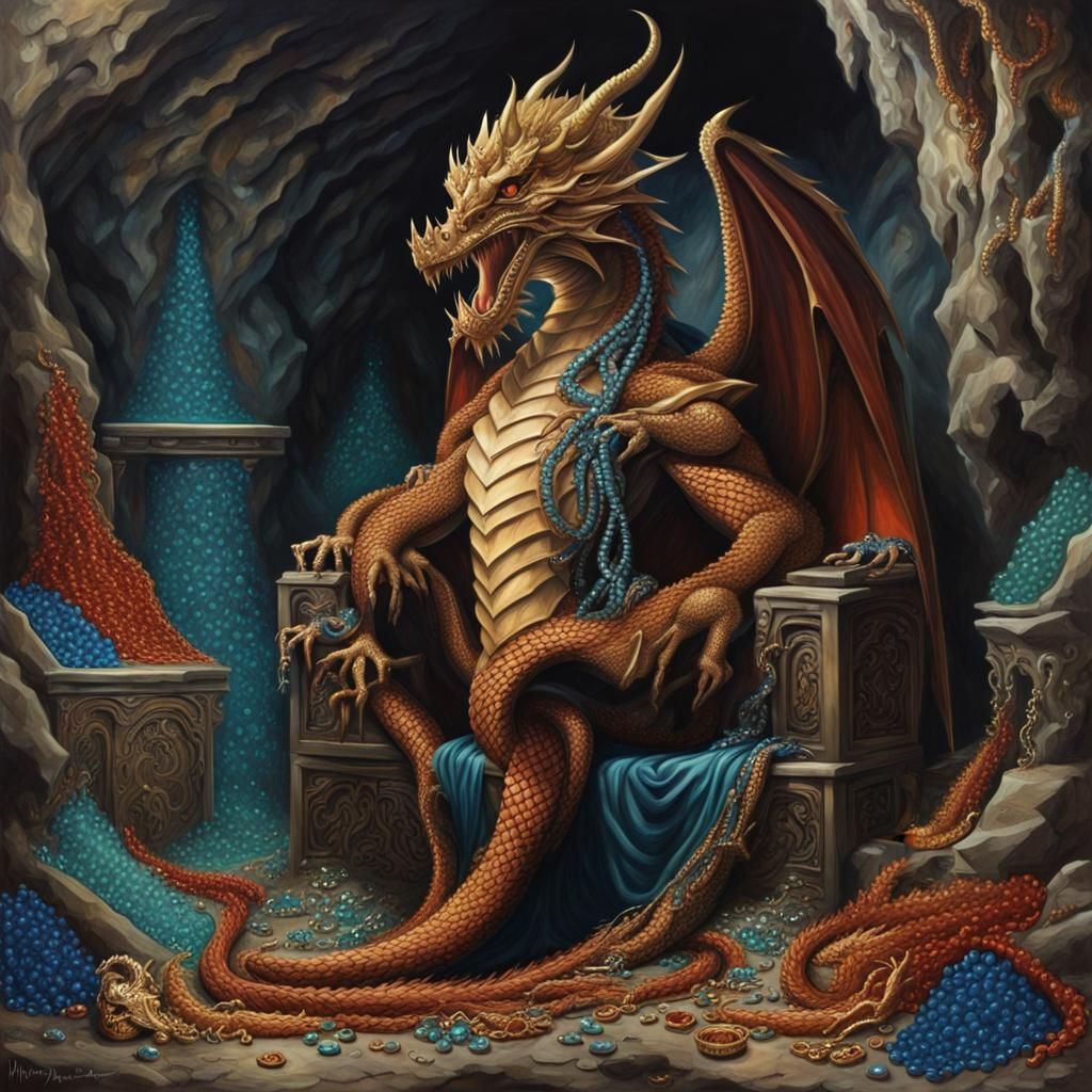 A Dragon's Cave - AI Generated Artwork - NightCafe Creator