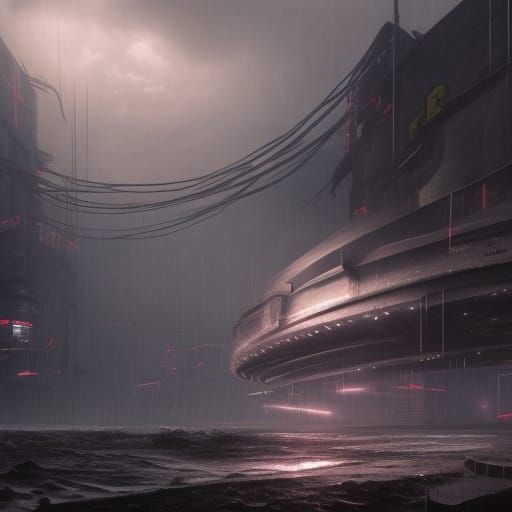 octopus Cinema 4D futuristic dystopian seascape post-apocalyptic ...