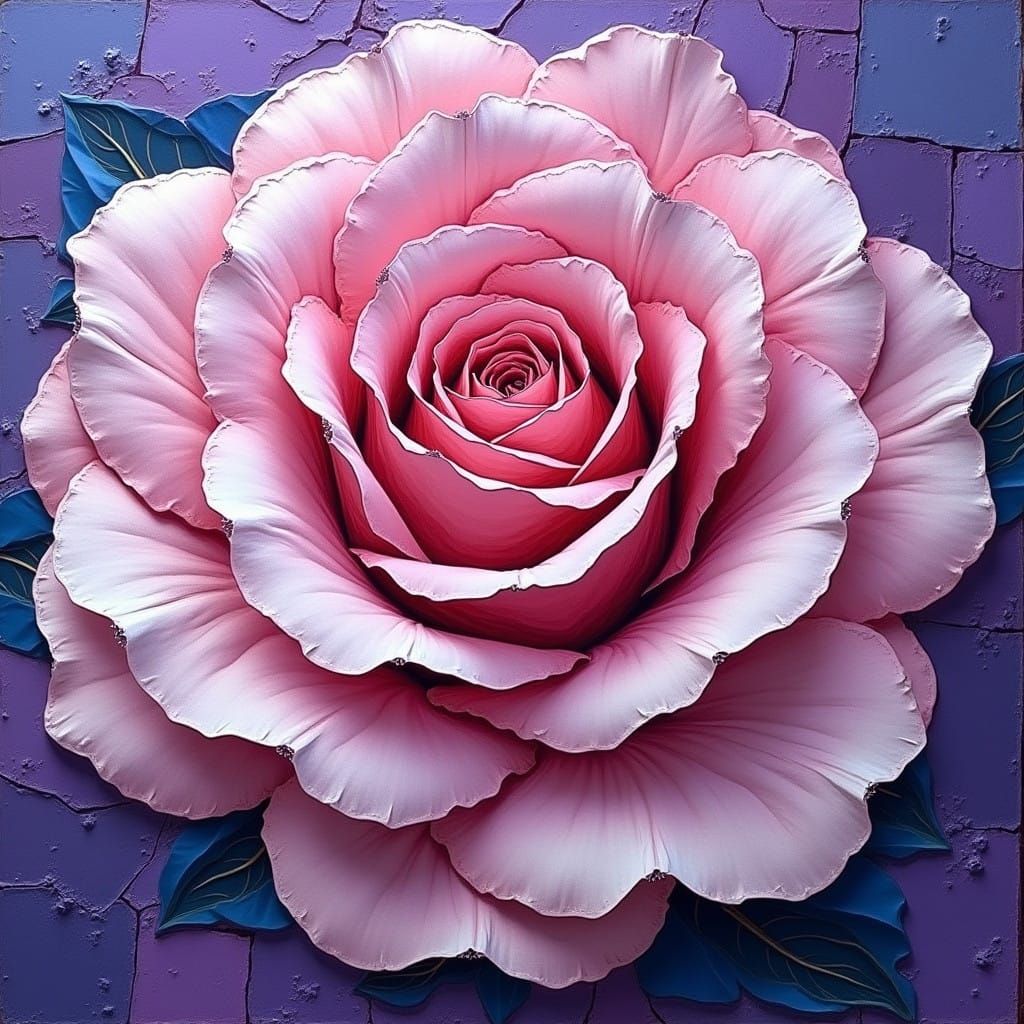 Vibrant Cubist Violet Rose in Maximalist Art Deco ... - AI Art