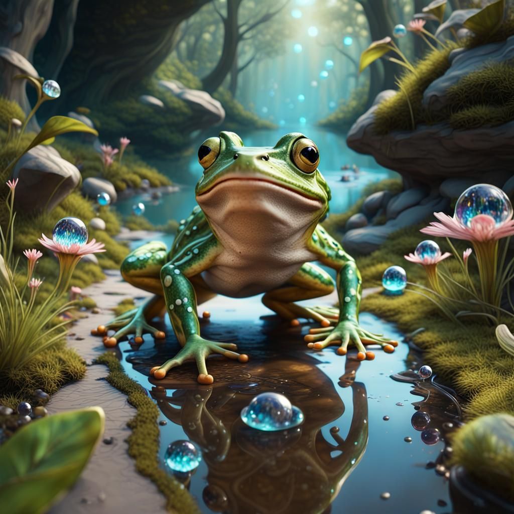 A Mountain Stream Frog. - AI Generated Artwork - NightCafe Creator