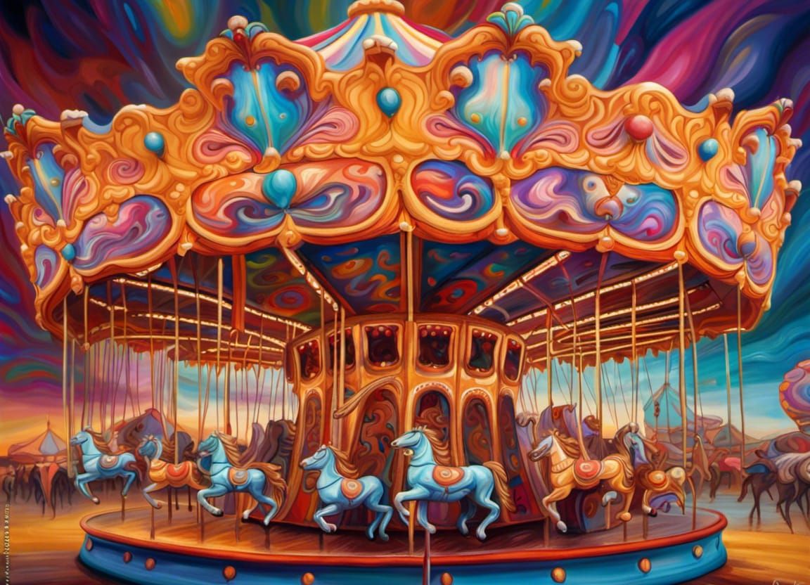 Psychedelic Carousel v3 - AI Generated Artwork - NightCafe Creator