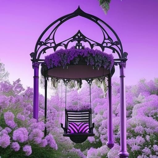 Beautiful gothic purple porch swing with black accents& gothic vibes ...